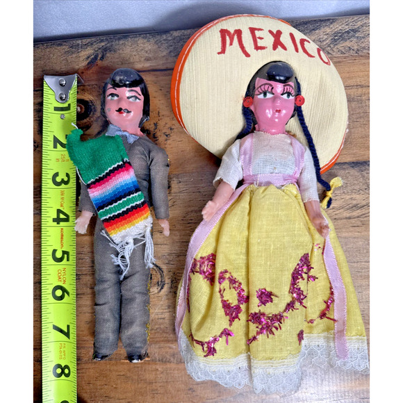 Vintage | Accents | Vintage Mexican Folk Art Dolls Hispanic Paper Mache ...